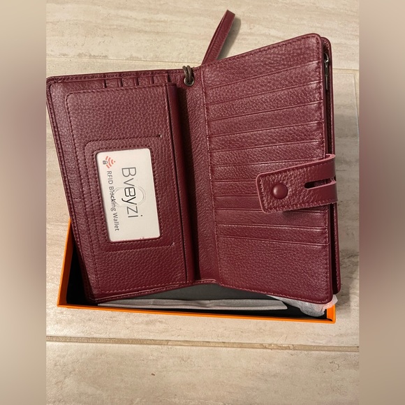 Bags | Bveyzi Big Fat Rfid Leather Wristlet Wallet Phone Checkbook ...